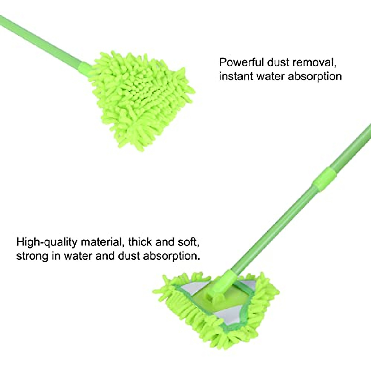 Extendable Mop 180 Degree Rotatable Triangular Cleaning Mop - Floor Cleaner, Glass Cleaner, and Versatile Cleaning Tool for Home, Wall, Ceiling, and Floors