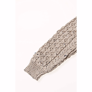 Aran Crafts Unisex Irish Cable Knitted Wool Crew Neck Sweater (C1949-MED-OAT) Oatmeal