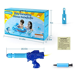 Swimbobo Toddler Pool Float Kids Inflatable Swim Seat Boat Ship Pool Toys for Toddlers and Children(Shark with Squirt Gun)