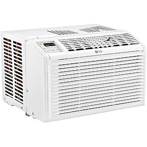 LG 6,000 BTU Window Conditioner, Cools 250 Sq.Ft. (10' x 25' Room Size), Quiet Operation, Electronic Control with Remote, 2 Cooling & Fan Speeds, 2-Way Air Deflection, Auto Restart, 115V, White
