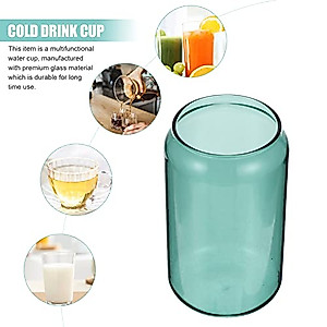 Luxshiny Ice Coffee Tumbler Drinking Glasses Can Tumbler Can Shaped Colored Glass Cups Beer Glasses Cocktail Whiskey Tumbler Cup Iced Coffee Glasses Water Beverage Cups Bubble Tea Cups