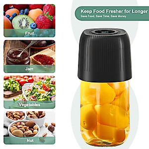 Electric Mason Jar Vacuum Sealer Kit for Wide and Regular Mouth, HUIJUTCHEN Cordless Mason Jar Sealer Vacuum Kit with LED Display for Power, Work Time, Mason Jar Sealer Vacuum (Auto Pause)