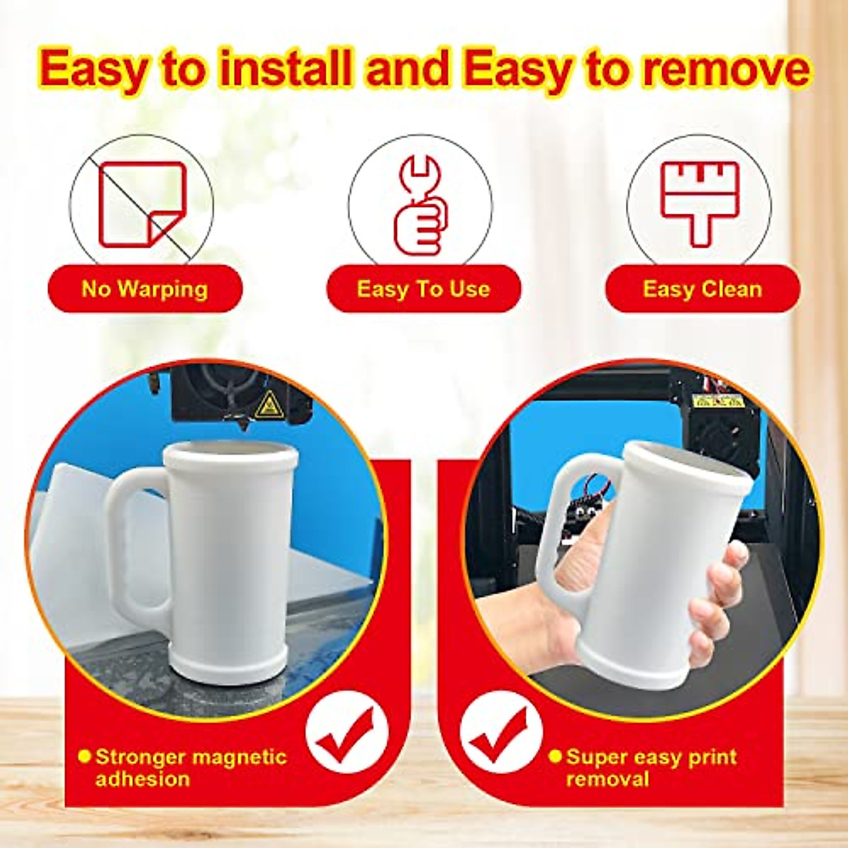 Reprapper White Polypropylene PP Filament, Semi-Flexible Ultra Tough Filament 1.75mm 3D Printer Filament for 3D Printing (± 0.03mm) 2.2lb (1kg), 5pcs Build Sheet Included, White