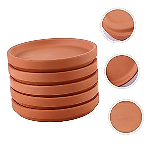 MARMERDO 5pcs Terracotta Planter Tray Potted Plants Bonsai Tray Serving Tray Round Classic Round Planter Saucer Plant Saucers for Indoors Plant Coasters Ceramic Terracotta Flower Pot Plate