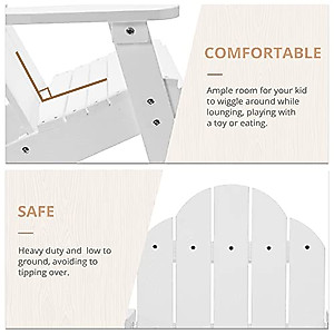 LUE BONA Kids Adirondack Chairs Set of 4, White Poly Lumber Plastic Adirondack Outdoor Chair, Toddler Patio Chair for Fire Pit, Balcony, Backyard