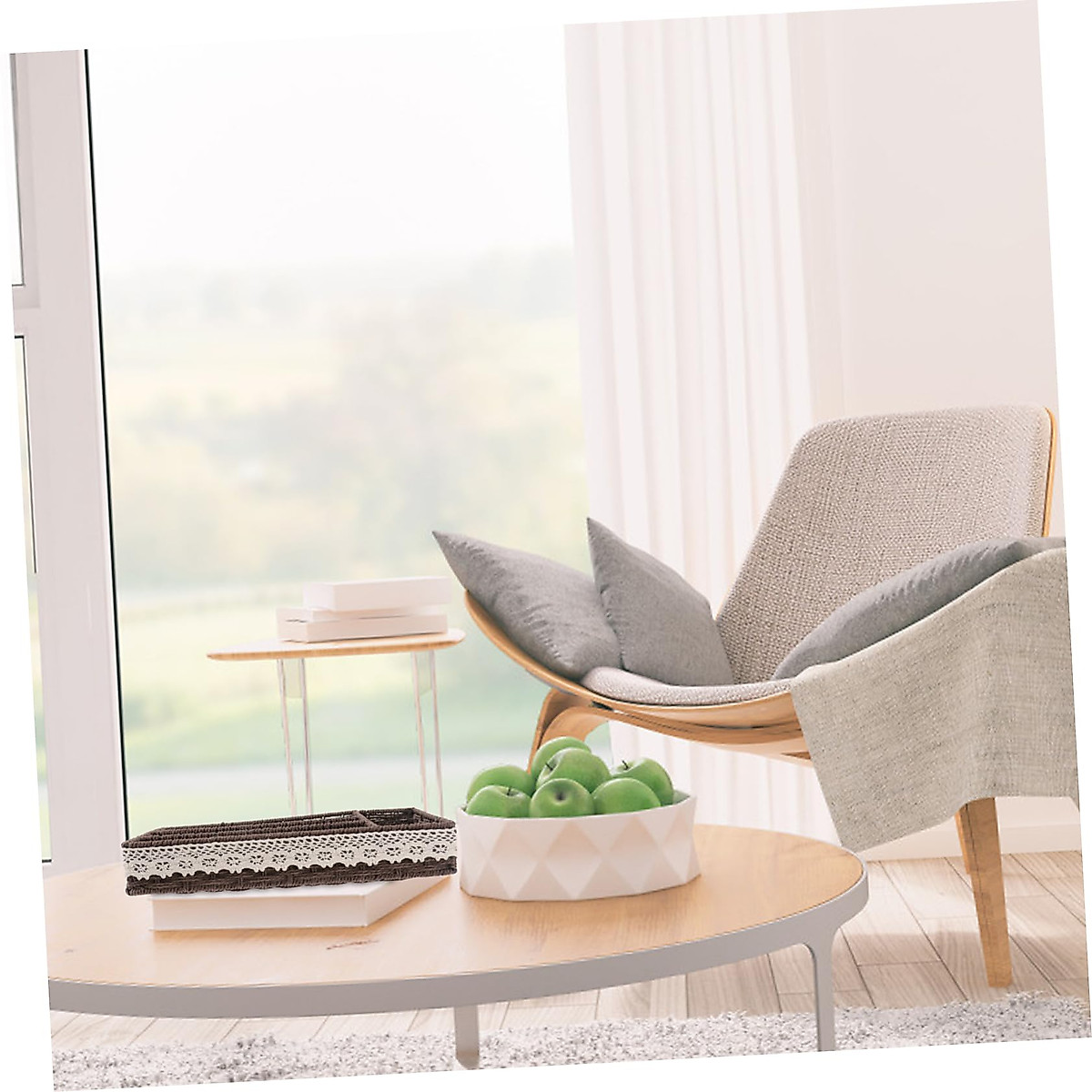 Cabilock Rattan Flatware Basket Kitchen Utensil Drawer Organizer with Dividers Natural Wicker Serving Basket Flatware Cutlery Organiser Tray for Flatware and Kitchen Utensils