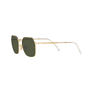 Ray-Ban RB3694 Jim Square Sunglasses, Gold/Green, 53 mm