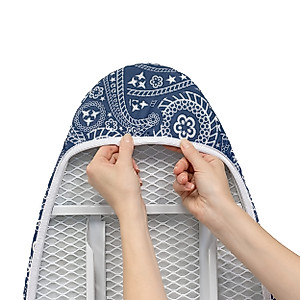 Westex Floral Paisley Heavy Duty Ironing Board Cover and Pad, Thick 3-Layer Stain Resistant Padding, Elasticized Skirt, Click-to-Close Fastener, 15 x 54 Inch (Board NOT Included, Cover ONLY)