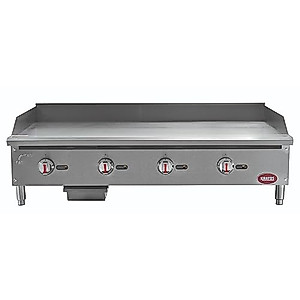 Kratos 29Y-006 48" Wide Commercial Gas Countertop Griddle with Manual Controls, 4 Burners, 120,000 BTU