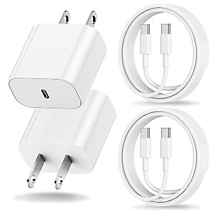 for iPhone 16 15 Charger /6ft Type C to C Cable Cord Long, USB C Fast Charging Block for Apple iPhone 16 Pro Max/15 Pro Max/15 Plus, iPad 12.9/11 inch/Air/Mini/3/4th,Wall Plug Power Adapter Cube Brick