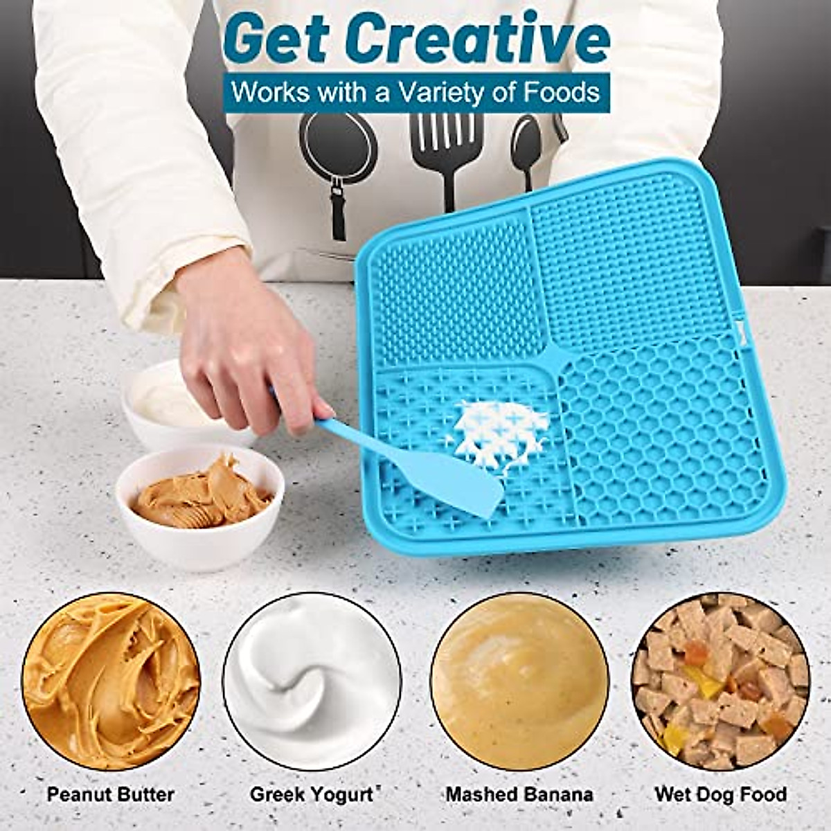 MateeyLife X Large Licking Mats for Dogs and Cats, Lick Mats with Suction Cups for Dog Anxiety Relief, Cat Peanut Butter Lick Pad for Boredom Reducer, Dog Slow Feeder for Bathing Grooming