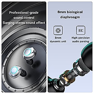 StitchGreen Bluetooth 5.3 True Wireless Earbuds, ENC Noise Canceling M43 Earbuds with RGB Lighting Charging Case, IPX7 Waterproof TWS Earphones, Long Battery 180Hrs Built in 4 Mics Headset iPhone