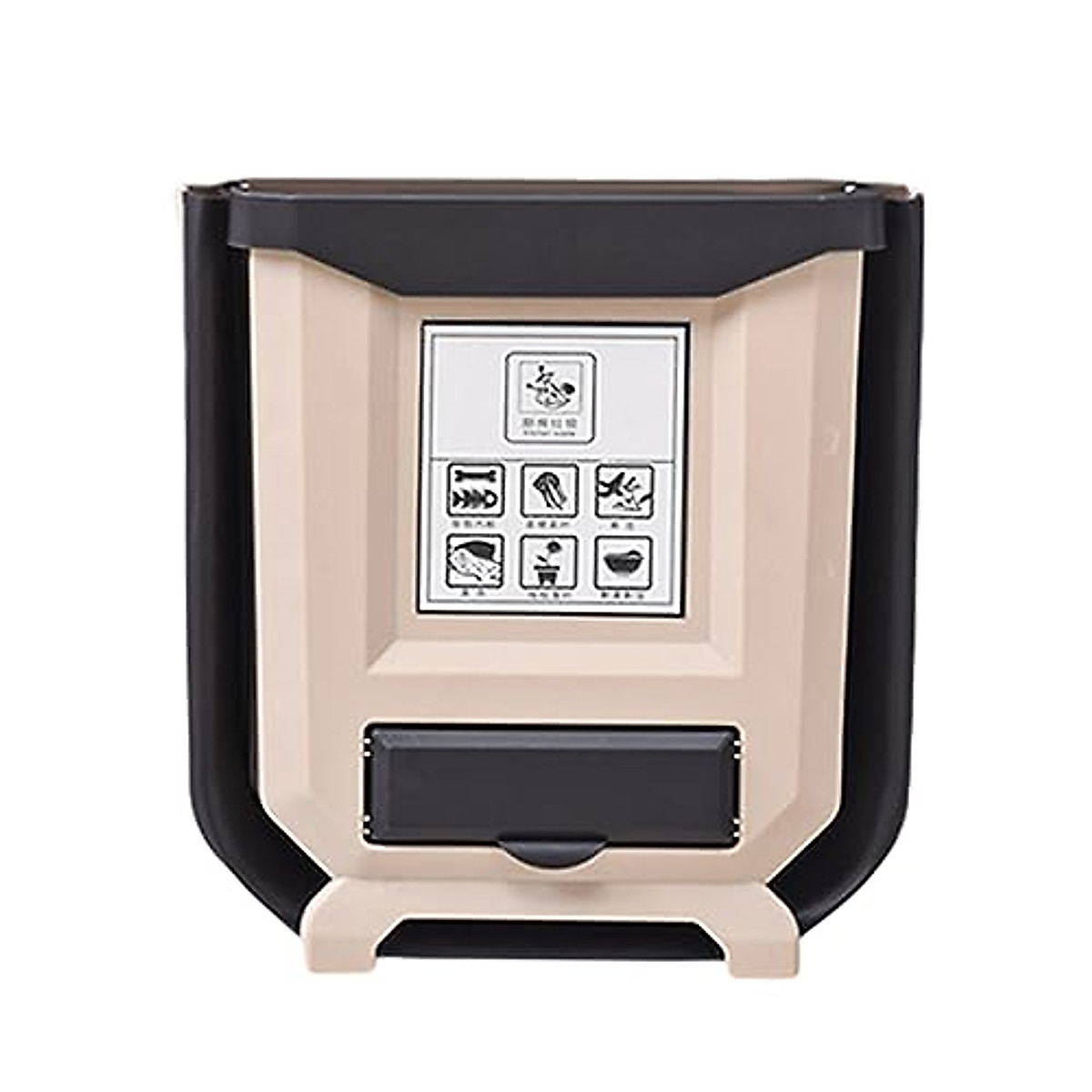 EXCBIOZ Hanging Trash Can,Hanging Kitchen Trash Can Foldable Waste Bin Small Plastic Garbage Can for Cabinet Door, Cupboard, Counter, Bathroom, 9.45*6.3*10.24in, Coffee