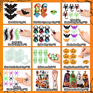 200PCS Halloween Party Favors , Bulk Halloween Toys for Halloween Treats Non Candy Classroom Prizes Goodie Bag Stuffers Pinata Filler, Halloween Gifts for Kids Prizes Party Supplies,Treasure Box Toys
