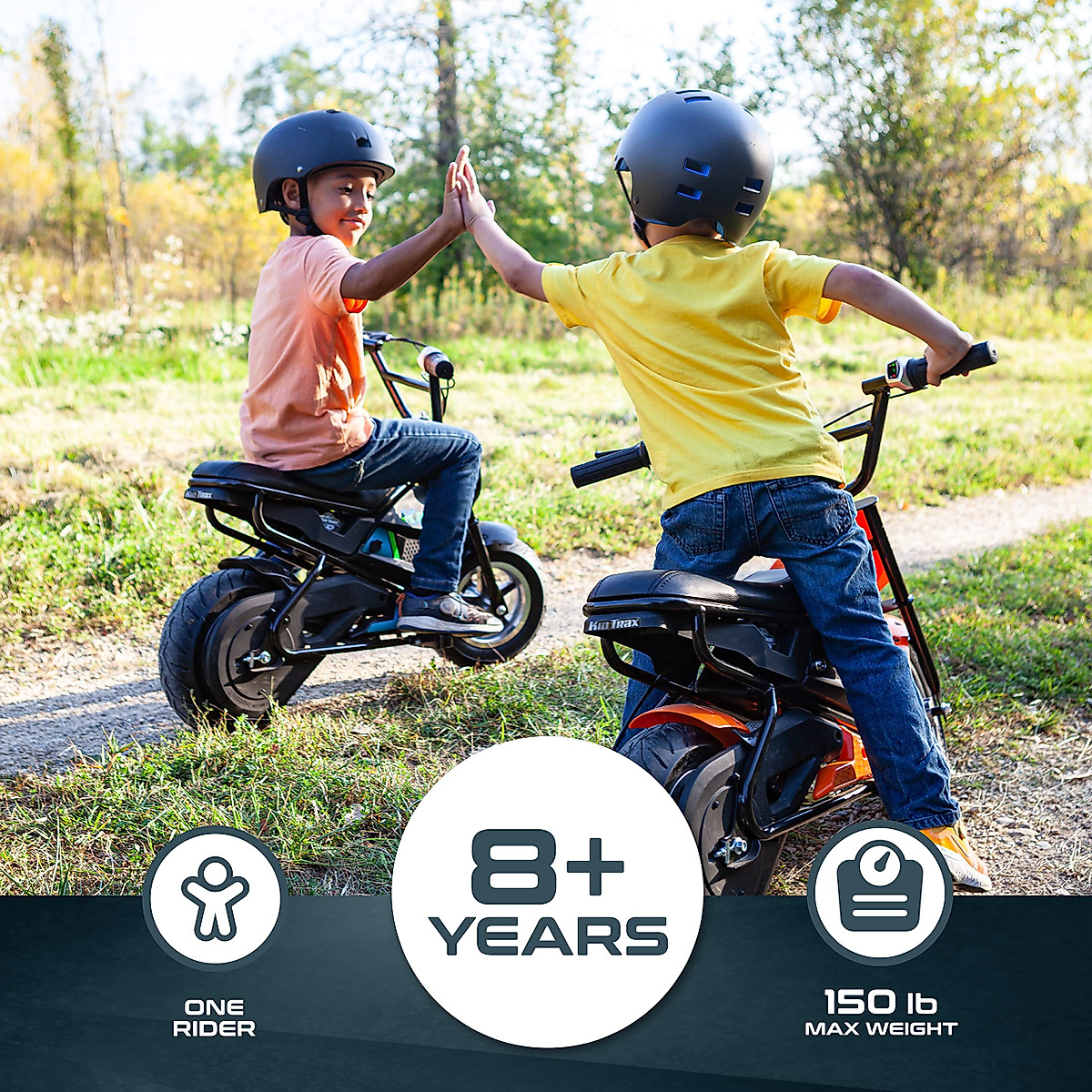 Kid Trax Kids KTX Mini Bike, 24 Volt, Youth 8-12 Years Old, Max Rider Weight 120 lbs, Black, (KT1598A)