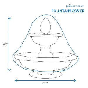 Patio Water Fountain Outdoor – Large Outdoor Fountain Cover - Heavy Duty Furniture 30x30x48 Inches Waterfall Fountain Cover