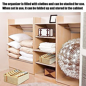 HABURN Underwear Drawer Organizer, Underwear Drawer Organizer and Closet Dividers, Clothing Storage Organizers Box, Drawer Organizer, Storage Box for Clothes, Socks, Underwear, Ties, Panties
