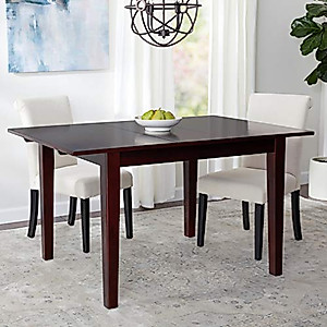 East West Furniture Milan Dining Room Rectangle Kitchen Table Top with Butterfly Leaf, 36x54 Inch, Mahogany
