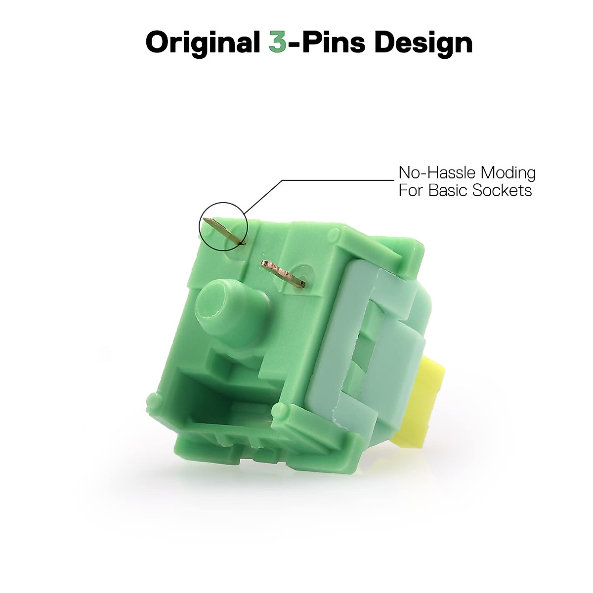 Redragon A113 Bullet-B Tactile Mechanical Switch, 3-Pin Plate Mounted Blue Switches Equivalent, Hot-Swappable DIY Keyboard Clicky Switch Mod, 50 Million Click(24 pcs Switches, Keycap + Switch Puller)