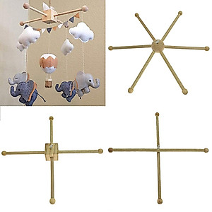 Focalmotors Baby Wooden Mobile Hanger,Mobile kit Crib,Mobile Hanging Frame Bed Toy Decoration DIY Crafts Photography Props Newborn Gift (Style-B)