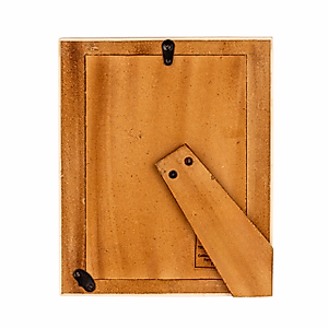 Creative Co-Op White Resin Photo Frame with Beige Accents (Holds 5" x 7" Photo)