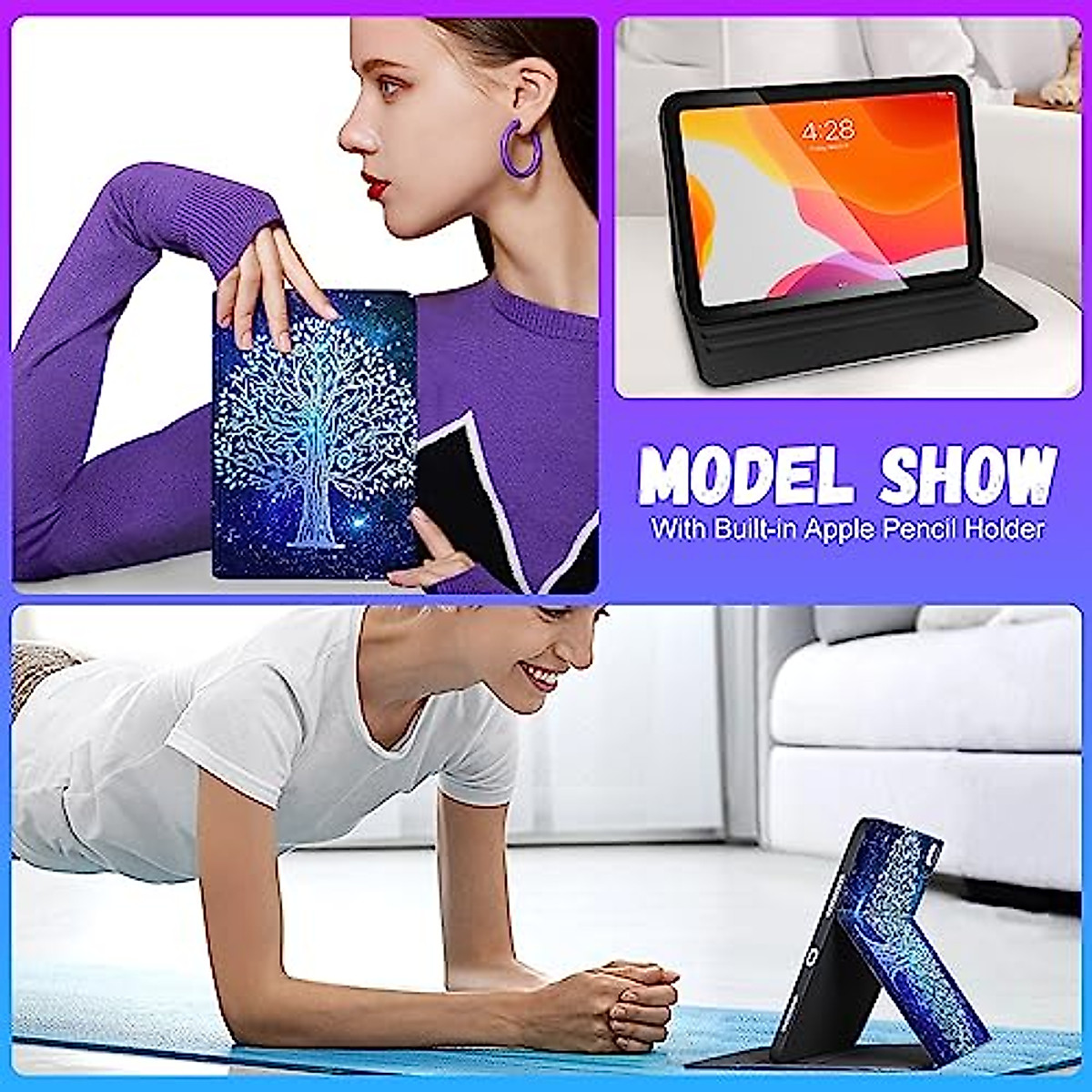 Uppuppy for Apple iPad Mini 6 Case, for iPad Mini 6th Generation Case Kids Cute Folio Women Teen Girls Tree Cover for iPad Mini 2021 Cases 6th Gen 8.3 Inch A2567 A2568 A2569