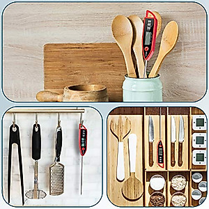 Instant Read Meat Thermometer Food Thermometer Cooking Thermometer Kitchen Candy Thermometer with Fahrenheit/Celsius(℉/℃) Switch for Oil Deep Fry BBQ Grill Smoker Thermometer by AikTryee