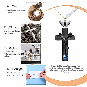 Fumete 5 Pcs Urn Necklace for Ashes Keepsake Cremation Heart Cross Cubic Jewelry for Ashes Stainless Steel Memorial Locket Ashes Keepsake Necklace for Women Men Loved Ones, 5 Styles (Lake Blue)