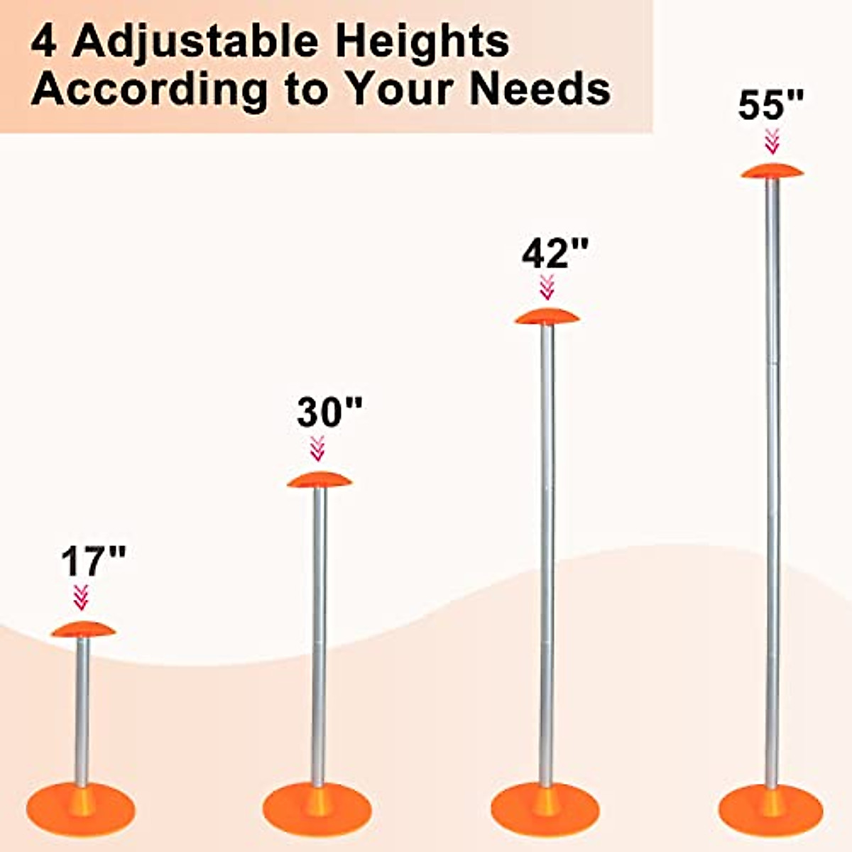 Tuszom Boat Cover Support Pole with Straps