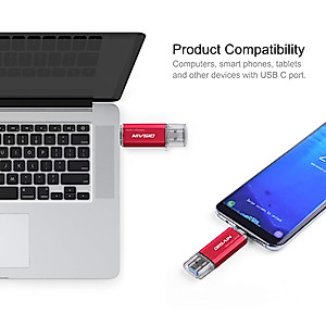 USB C Flash Drive, DISAIN 64GB USB C Thumb Drive (USB A 3.0/USB C 3.0), 2 in 1 OTG Type C Flash Drive for USB C Smartphones, Tablets, PC