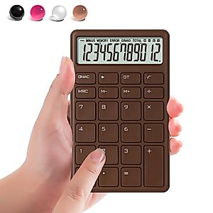 VEWINGL 12 Digit Calculator,Hold with one Hand,4 Function Calculator with Large LCD Display for Office,School,Home & Business Use,Automatic Sleep,5.4 * 3.3in