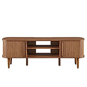 Modway Contour Mid-Century Modern Media TV Stand in Walnut, 15 x 54.5 x 18.5