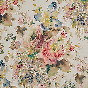 HiEnd Accents Floral Bedding Jardin Lyocell 3 Piece Queen Duvet Cover Set, Cottage Garden Botanical Rose Print Bed Set, Women Girls Soft Silky Flower Comforter Cover with Pillow Shams