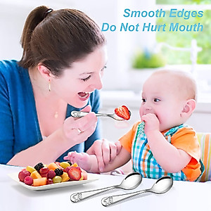 Erinnmy 24 Piece Kids Spoons Toddler Spoons,6.5 inch Stainless Steel Kids Silverware Toddler Utensils,Child and Toddler Safe Flatware Children Spoons,Baby Spoons for Self Feeding,Dishwasher Safe