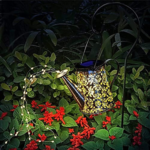 Anordsem Solar Watering Can Lights,Hanging Solar Waterfall Lights Waterproof Outside Decorations Decor for Yard Porch Lawn Backyard Landscape Pathway Patio Gifts for Mom Grandma Women Birthday