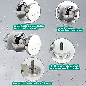 Alise Shower Glass Door Handle,Sliding Shower Doors Knob,One Sided Pull Hardware Replacement Parts for Bathroom Glass Doors,L9000 Solid SUS304 Stainless Steel Polished Chrome…