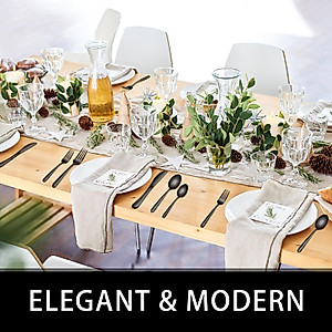 49-Piece Black Silverware Set with Organizer, Heavy Duty Stainless Steel Black Flatware for 8, Cutlery Utensil Sets with Steak Knives, Rust-proof, Mirror Polished, Dishwasher Safe