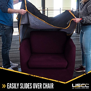 US Cargo Control Heavy Duty Quilted Cover for Chair/Recliner - Black/Yellow Furniture Pad for Moving and Storage - 39 Inches x 46 Inches - Cotton/Polyester Blend - 9 Pounds - Washable, Reusable