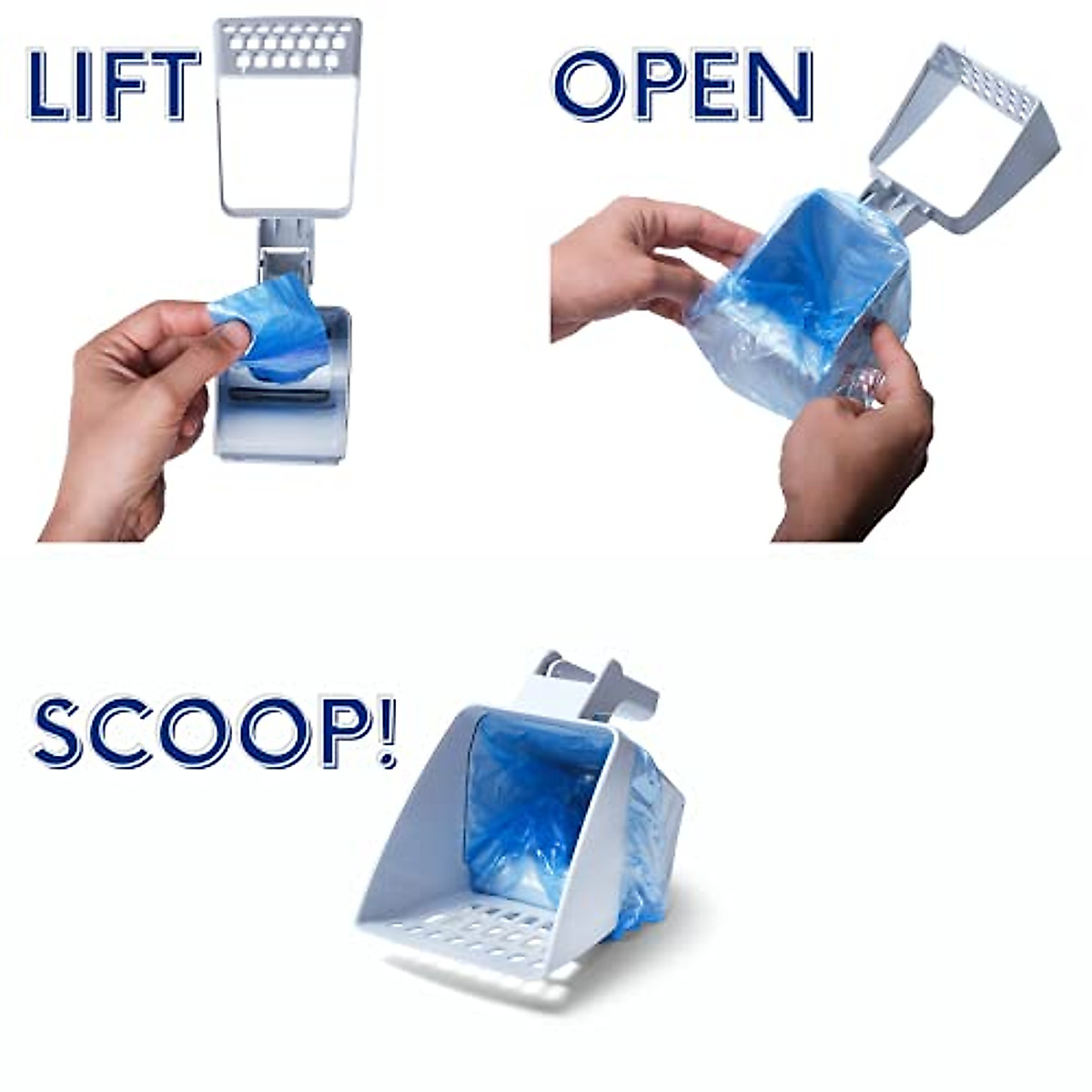 PURRFECT POUCH Cat Litter Shovel | Built-in Cat Litter Scooper with Holder | Scoop and Bag at the Same Time | Includes 1 Roll of Waste Bags