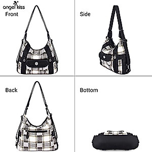 Angel Kiss Purses and Handbags for Women Washed Vegan Leather Crossbody Hobo Satchel Shoulder Mutipocket Tote Purse