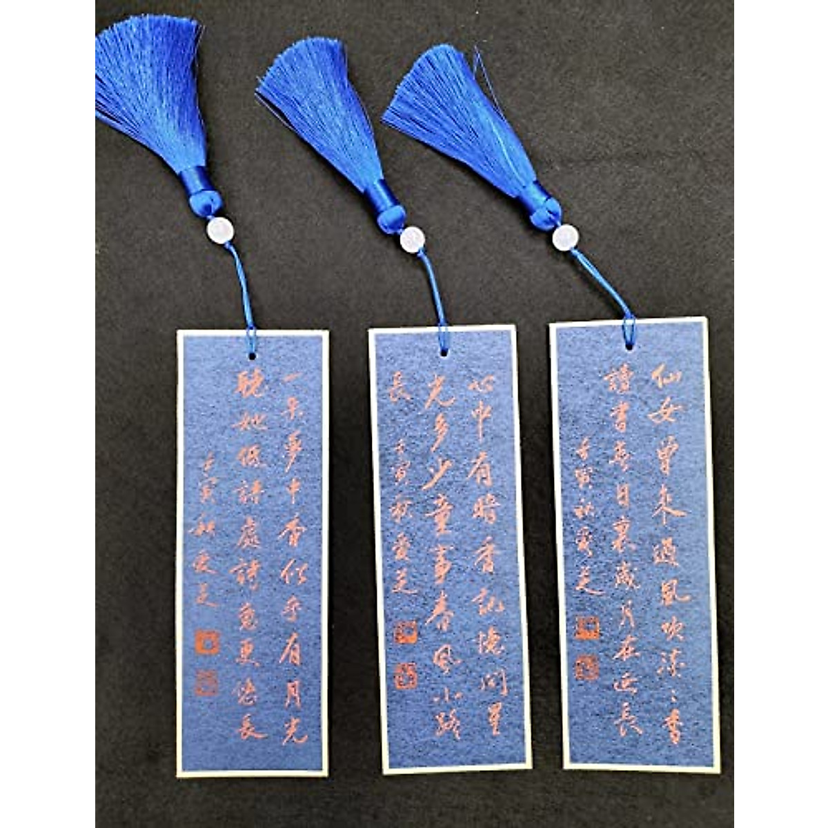 SQ058 Hmayart Chinese Traditional Style DIY Xuan Paper Shikishi Blank Bookmarks with Colorful Tassels for Sumi-e and Ink Artworks 10 Sheets