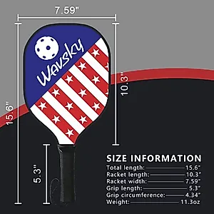 Wavsky Pickleball Set - 4 Paddles, 8 Balls, 4 Cooling Towels, Carry Bag, Wooden Pickleball Rackets With Ergonomic Grips for Beginners