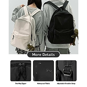 Black Backpack for Women Men, Waterproof High School Bookbag,Lightweight Casual Travel Daypack,Classic Basic College Backpack,Middle School Bag for Teen Girls Boys