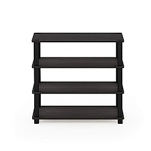 Furinno Turn-S-Tube 4-Tier Shoe Rack, Espresso/Black
