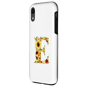 iPhone XR Letter E Initial Monogram Sunflower Minimalist Women Yellow Case