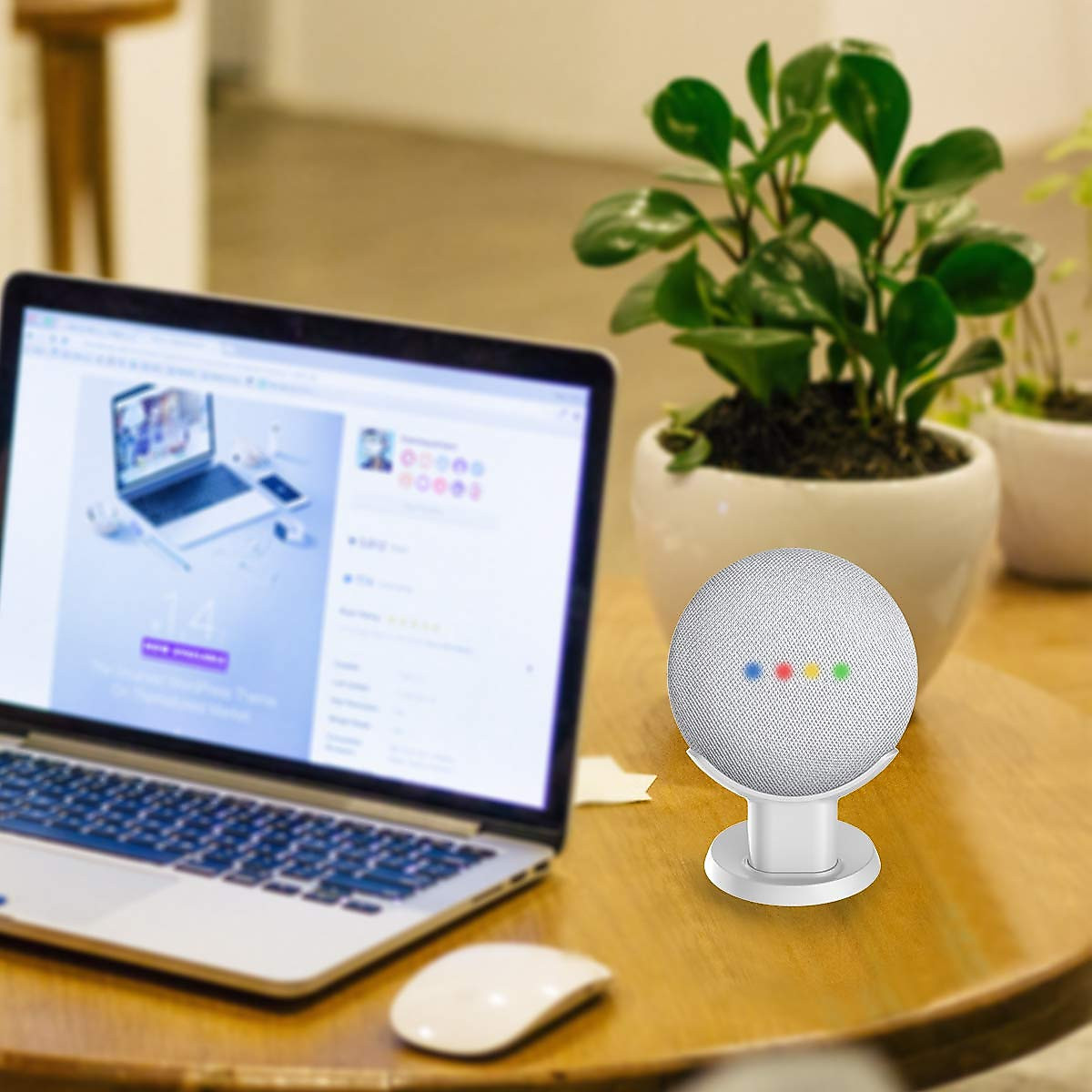 SPORTLINK Pedestal for Nest Mini (2nd Gen) and Google Home Mini (1st Generation) Improves Sound Visibility and Appearance - A Must Have Mount Holder Stand for Nest Mini (2nd Gen)/ Home Mini (2pack)