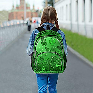 OREZI Waterproof Schoolbag for Girls Boys,Saint Patrick Day Laptop Backpack with USB Charging Port,College Bookbag for Women Men