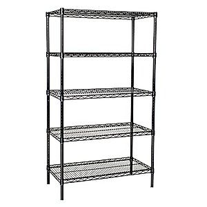 Omega 18" Deep x 36" Wide x 54" High 5 Tier Black Starter Shelving Unit