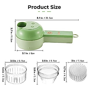 4 in 1 Handheld Electric Vegetable Cutter Set, Cordless Electric Garlic Chopper, Portable Food Slicer and Chopper for Garlic Pepper Chili Onion Celery Ginger Meat