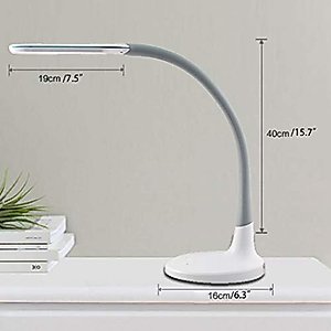 Eye-Caring Reading Eye Protection Desk Lamp High Brightness 3 Color Temperature USB Multi-angle Lighting Touch Dimming Table Lamp Office lamp (Color : White, Size : 12W)